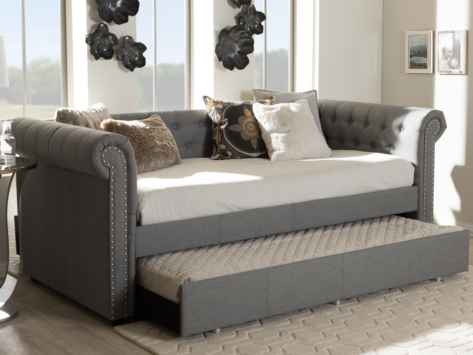 Fabric trundle daybed store