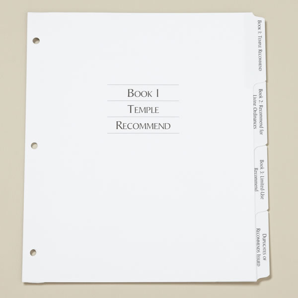 Tabbed Divider Pages