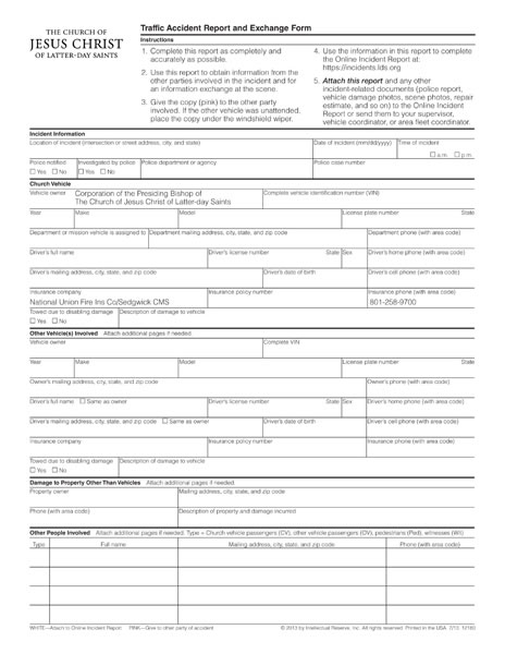 Traffic Accident Report and Exchange Form (new version)