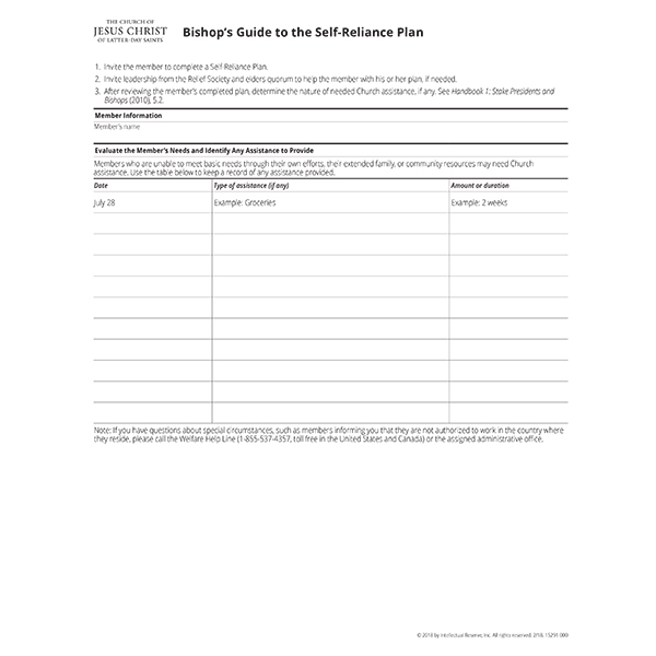 Bishop's Guide to the Self-Reliance Plan (pack of 100) | Tonga Store