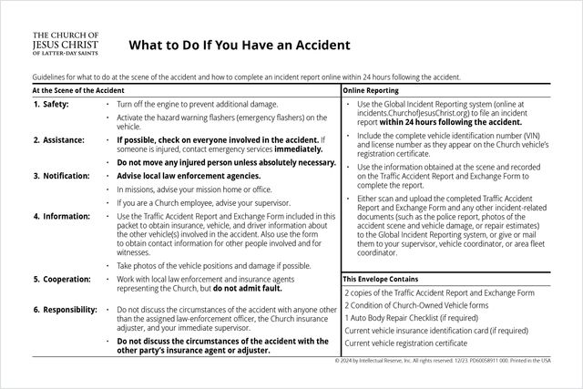 What to Do If You Have an Accident Forms