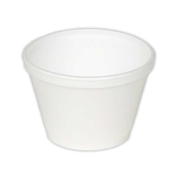 Container Foam Round 6 Ounce Squat White