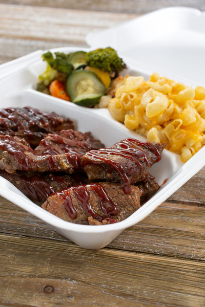 Container Foam Hinged 3 Compartment Double Tab