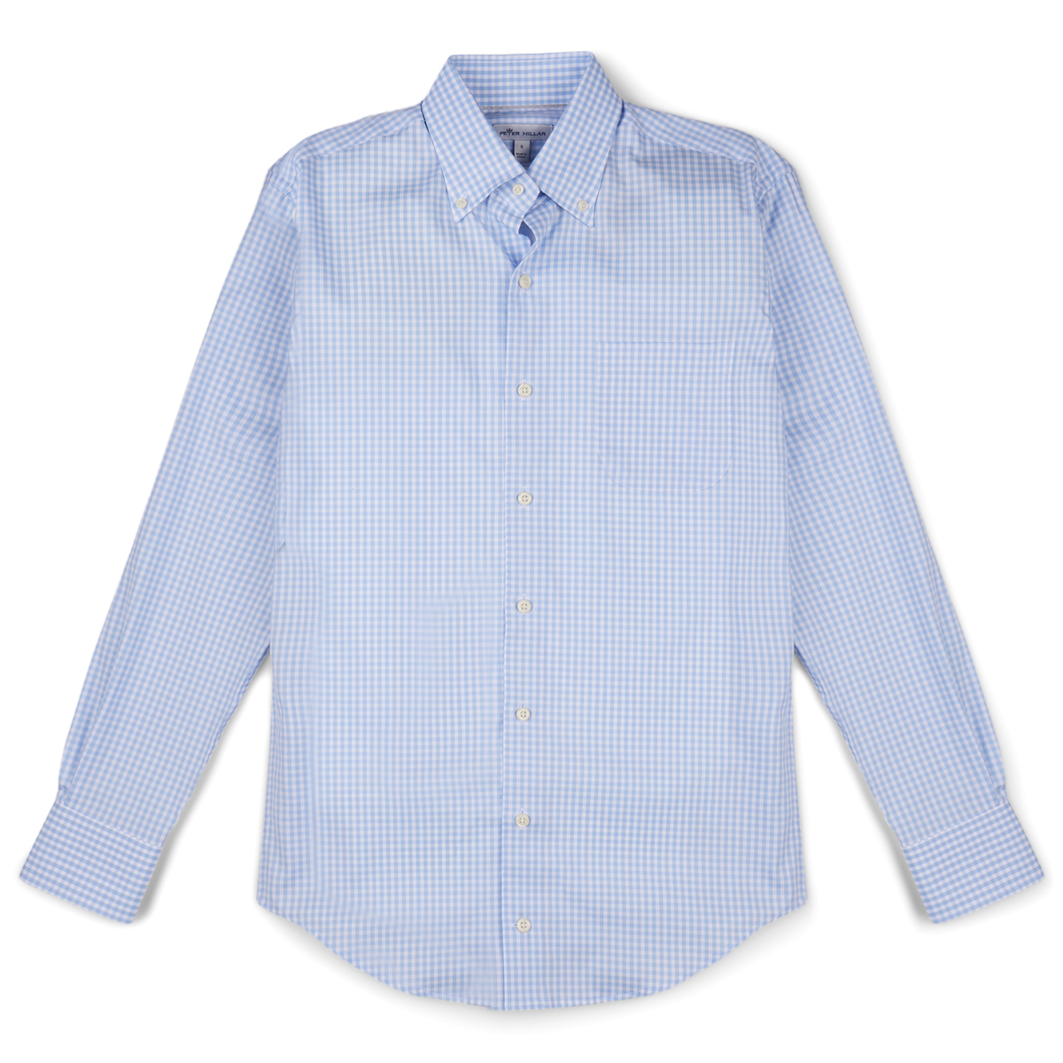 Men's Peter Millar Gingham Jet Dress Shirt Blue | Cirrus Store