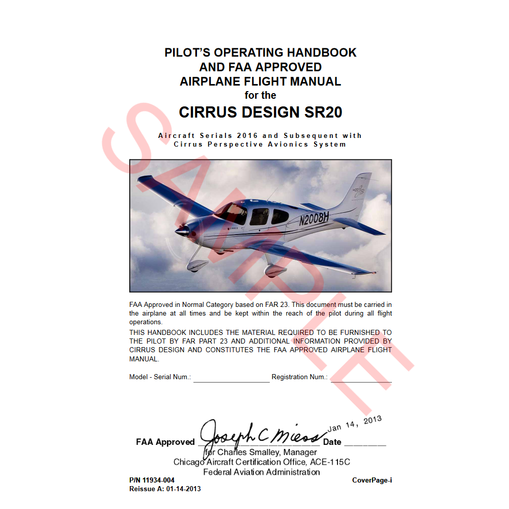 SR20 FAA POH (11934-004, Perspective) | Cirrus Store