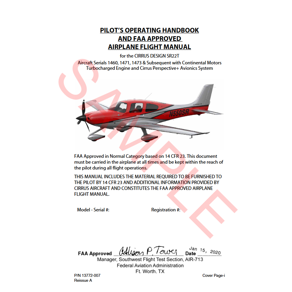 SR22T FAA POH (13772-007, Perspective+) | Cirrus Store
