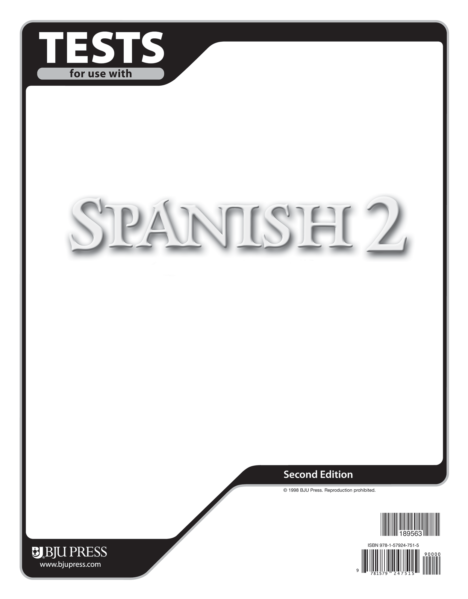 Spanish 2 Tests (tests only), 2nd ed. | BJU Press Homeschool