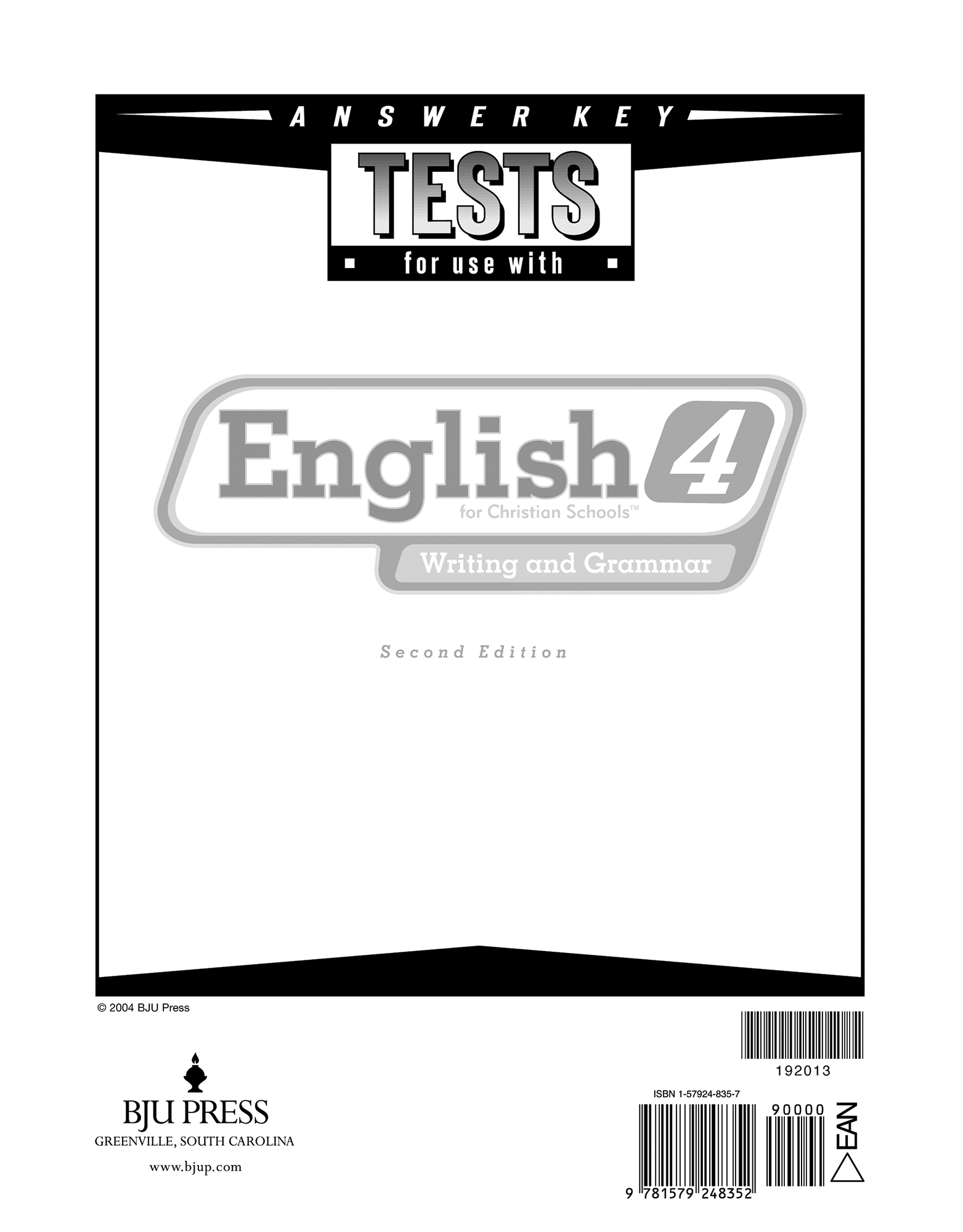 English 4 Tests Answer Key, 2nd ed. | BJU Press Homeschool
