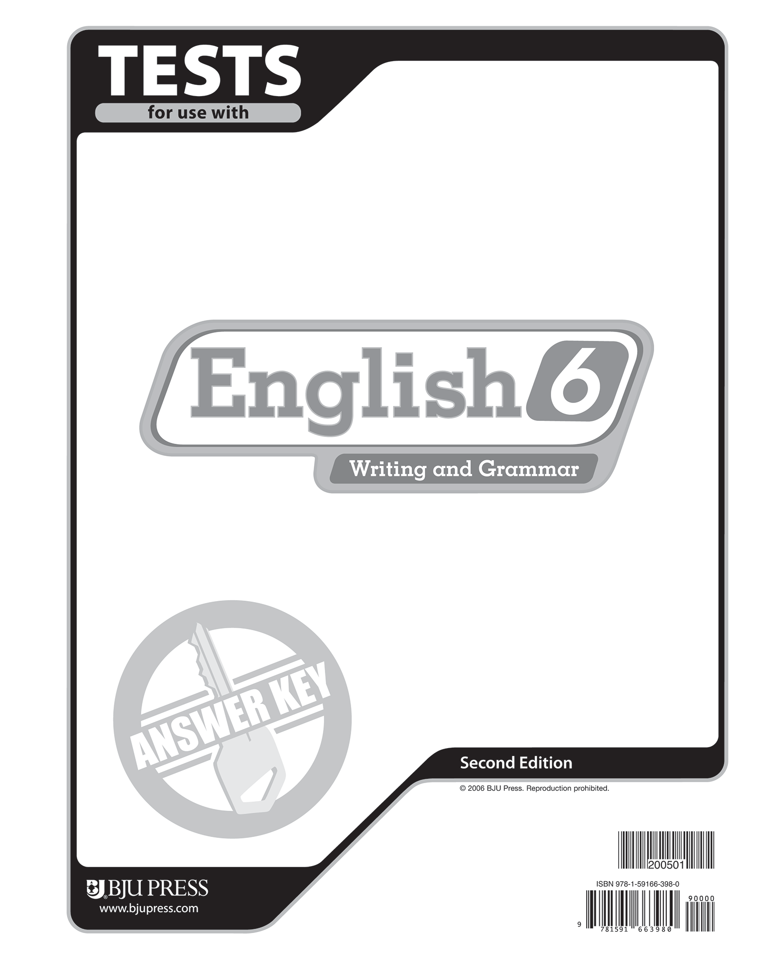 English 6 Tests Answer Key, 2nd ed. | BJU Press