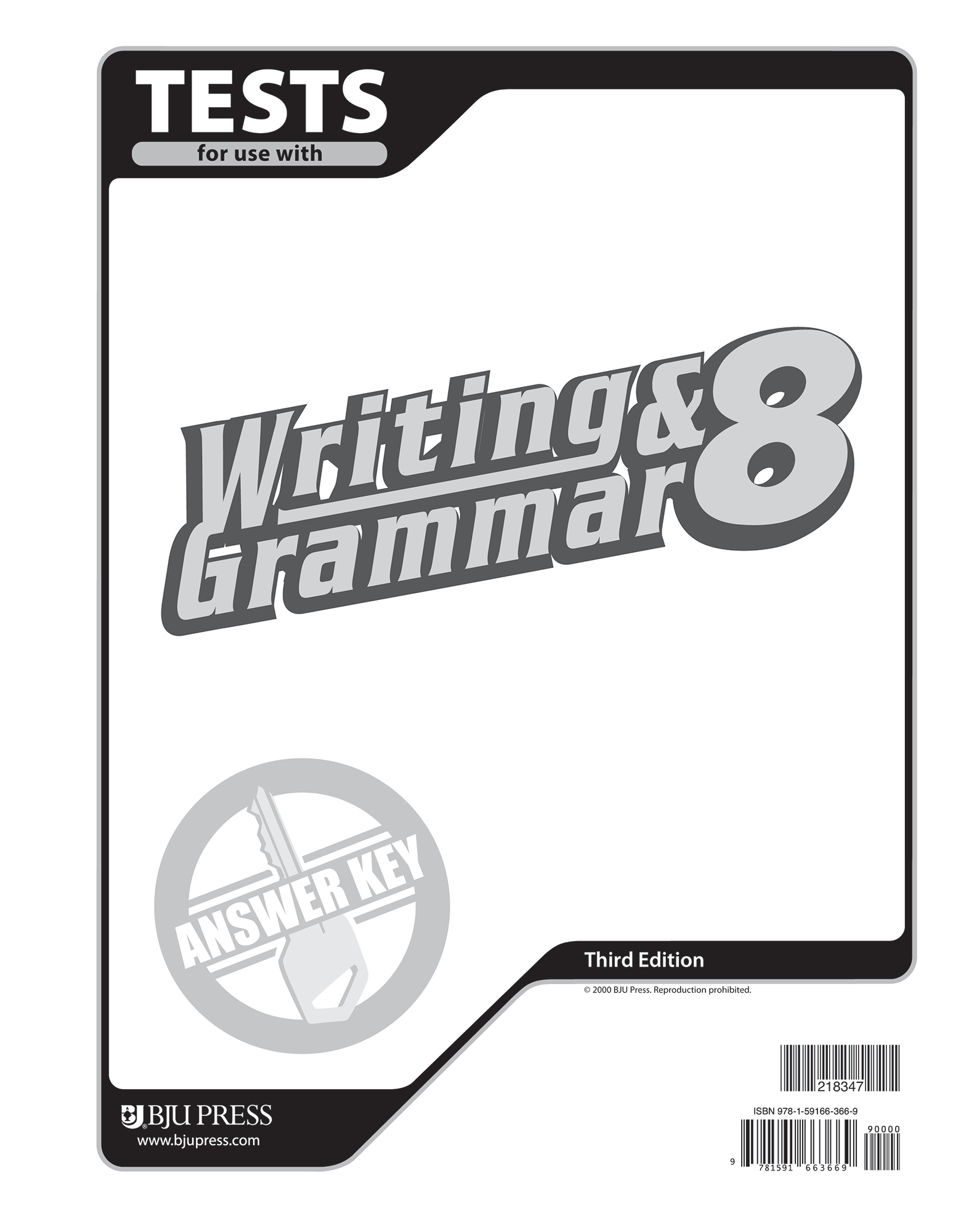 Writing & Grammar 8 Tests Answer Key, 3rd ed. | BJU Press Homeschool