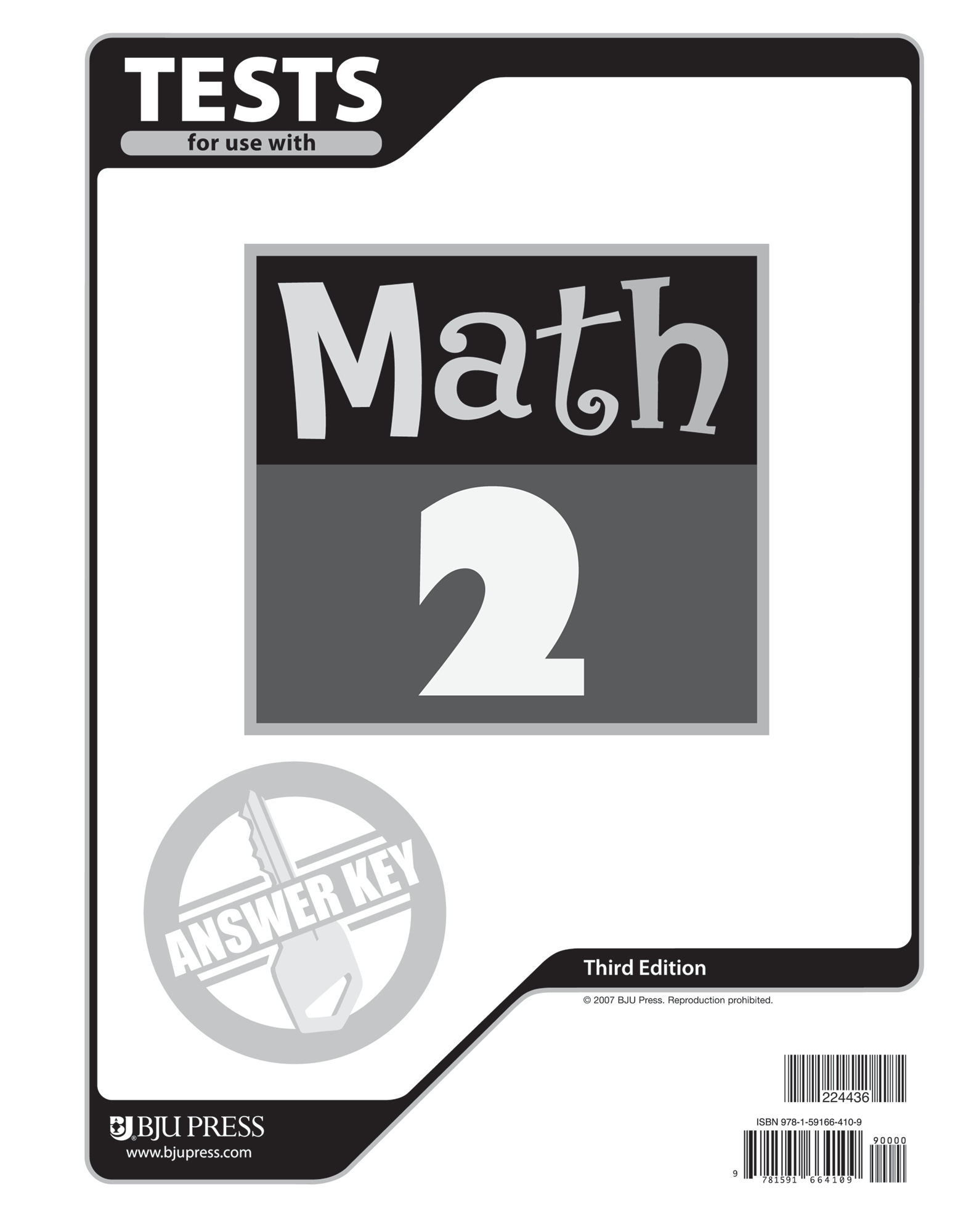 Math 2 Tests Answer Key, 3rd ed. | BJU Press